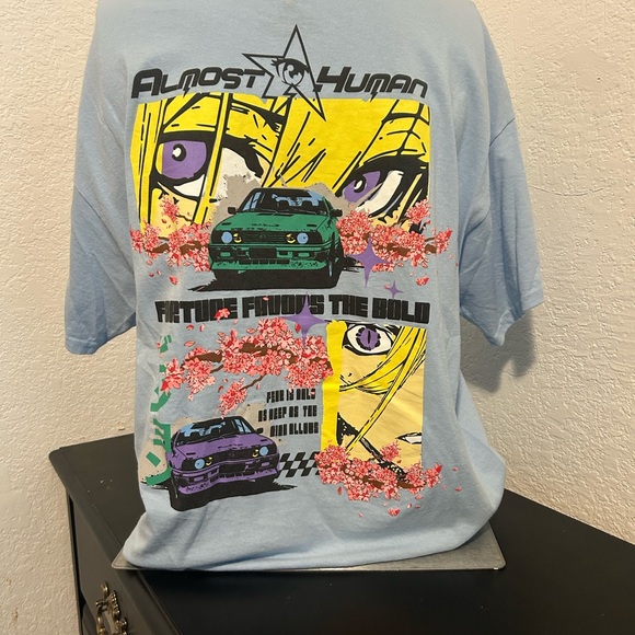 almost human | Shirts | Graphic Tee Light Blue | Poshmark